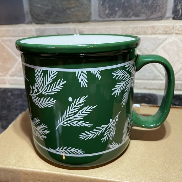 Hallmark | Kitchen | New Hallmark Mug Green And White Ceramic ...